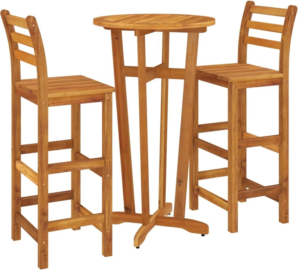 3dílný zahradní barový set masivní akáciové dřevo 3154382