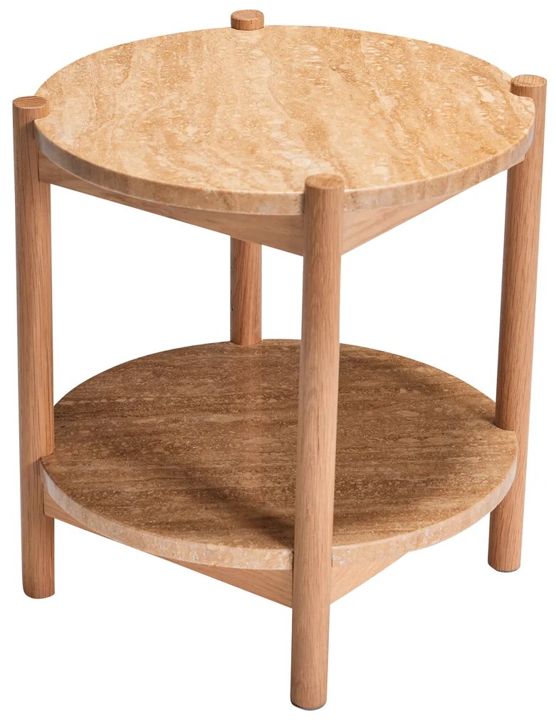 Hübsch Odkládací stolek TRAVA béžový ø43 cm 201902