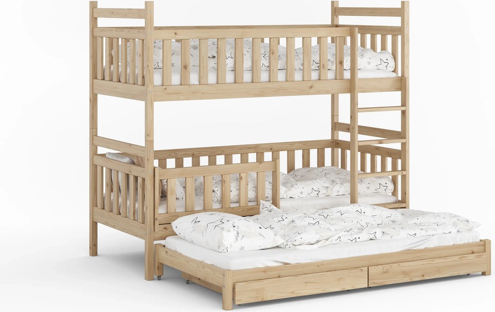 Rkids | Patrová postel Trino 80x190 Bezbarvý lak