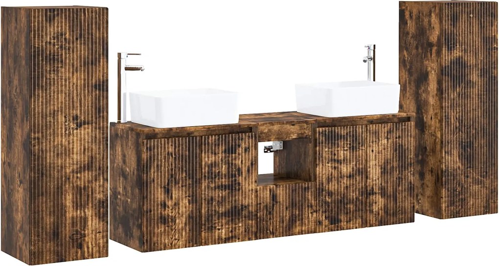 Sada koupelnového nábytku 5 ks Kouřový dub 33 x 34,5 x 100 cm 3405998