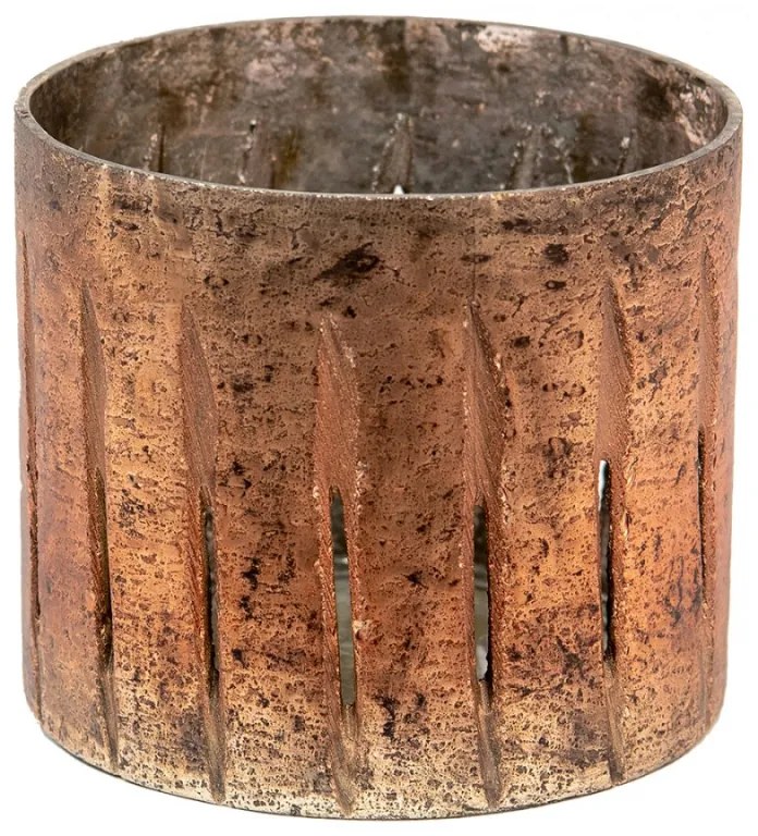 Skleněný stojánek na čajovou svíčku měď 13*11 cm – 13x11 cm