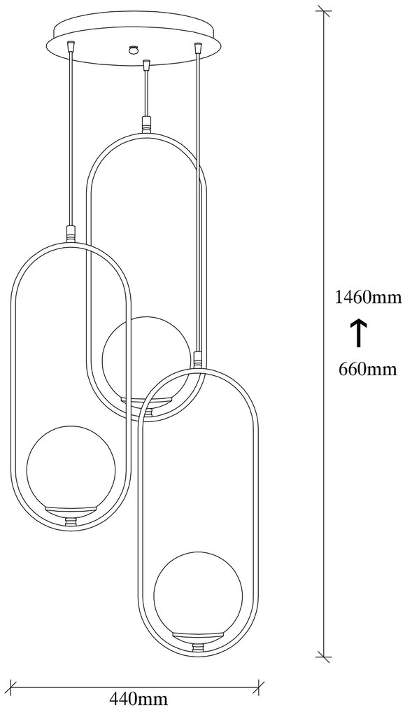 OPVIQ Závěsné osvětlení MUDONI 44cm 536NTD1131