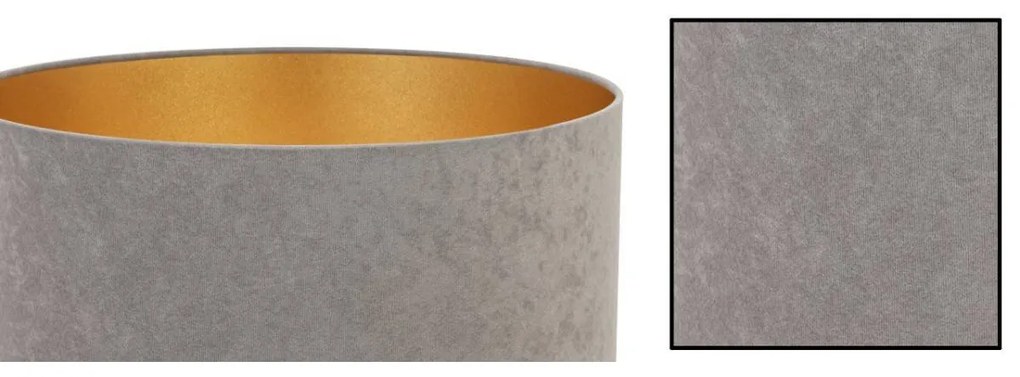 Závěsné svítidlo Mediolan, 1x šedé/zlaté textilní stínítko, (fi 44cm)