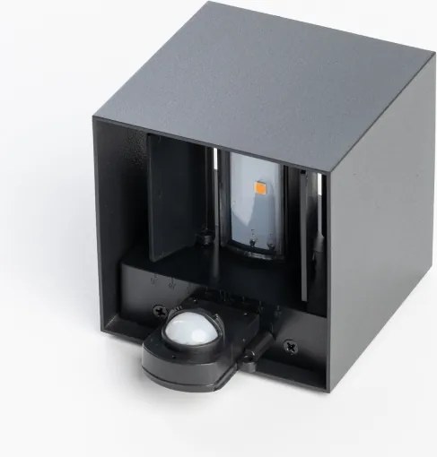BRILAGI - LED Venkovní nástěnné svítidlo se senzorem CUBE LED/6W/230V černá IP65