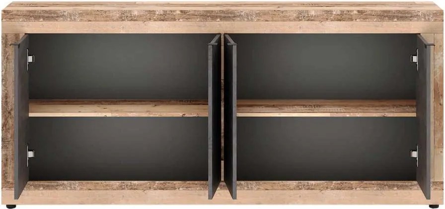 Komoda Leniza 180, dub natural / grafit