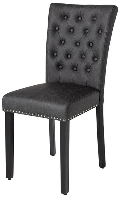 Designová židle Queen II černo-šedá ekokůže