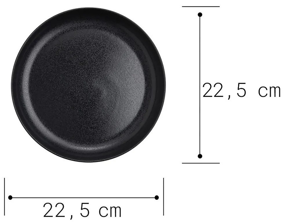 CASA NOVA Hluboký talíř 22,5 cm - černá