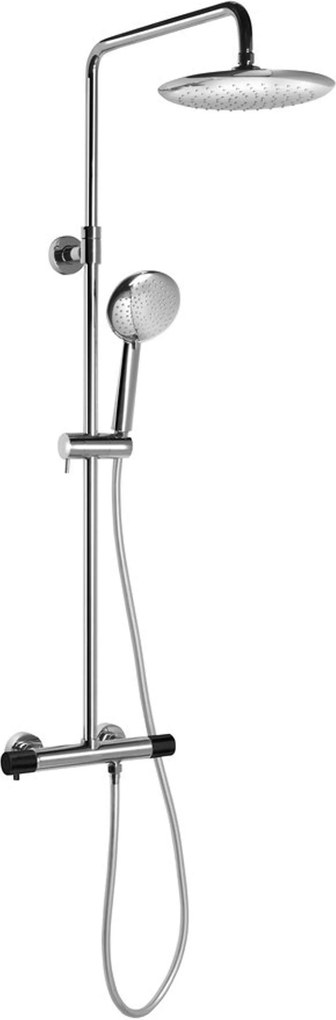 Sapho Solaris - Sprchový set s termostatem, průměr 25 cm, chrom/matná černá WD139CB