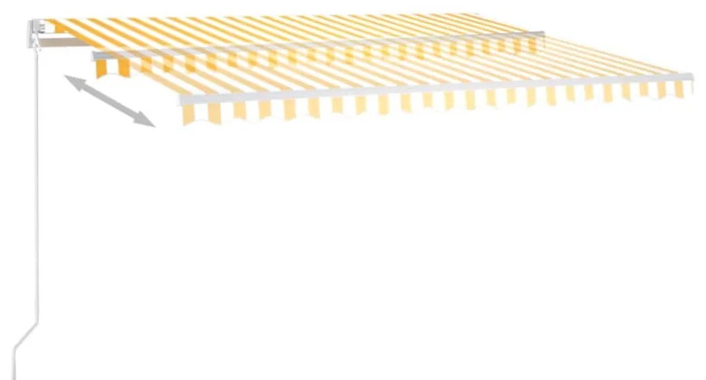 Ručně zatahovací markýza 450 x 300 cm žlutobílá,  3068918