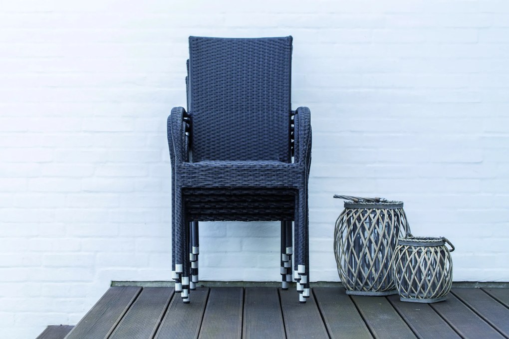 Texim Černá zahradní židle z umělého ratanu Paris