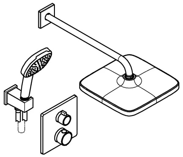 GROHE 348822430 - Sprchový set PRECISION 250 × 250 mm černá
