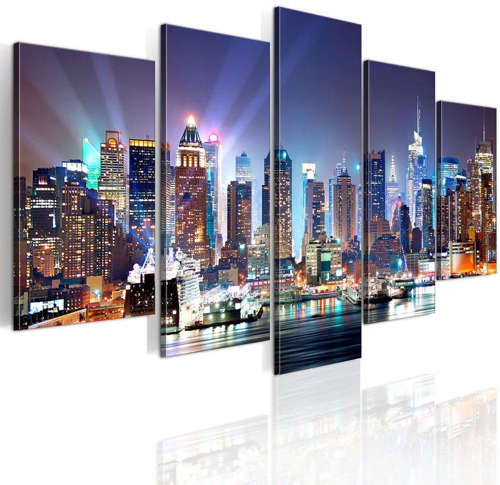 Obraz Architektura města (5-dílný) - New York ve světle mrakodrapů