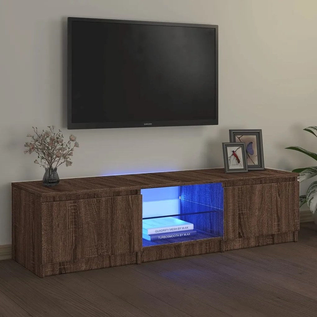 vidaXL TV skříňka s LED osvětlením 140 x 40 x 35,5 cm [804292] Barva: Černá