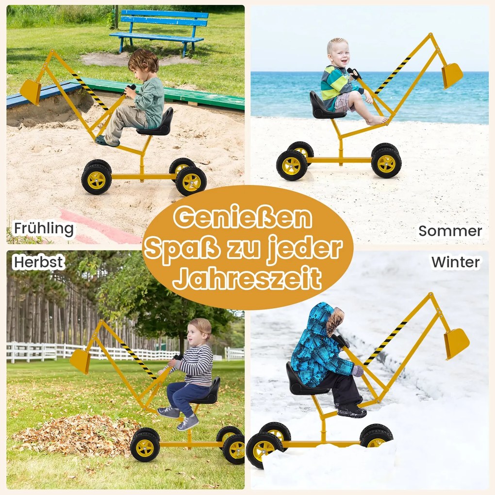 Costway Sedačkové rypadlo 360° otočné rypadlo k usazení na kov s lopatou a koly