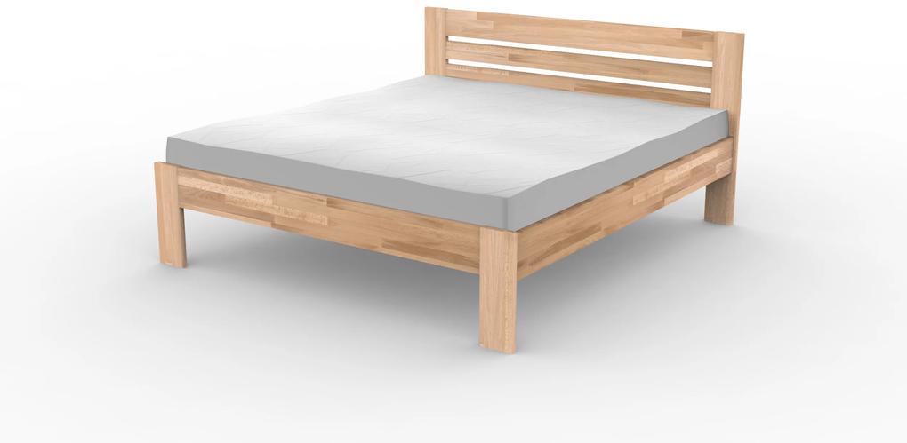 Masivní postel AMANDA - Solwo Design Dřevo a odstín oleje: BUK Cink - Olej odstín BO106, Rozměr spací plochy: 220x200