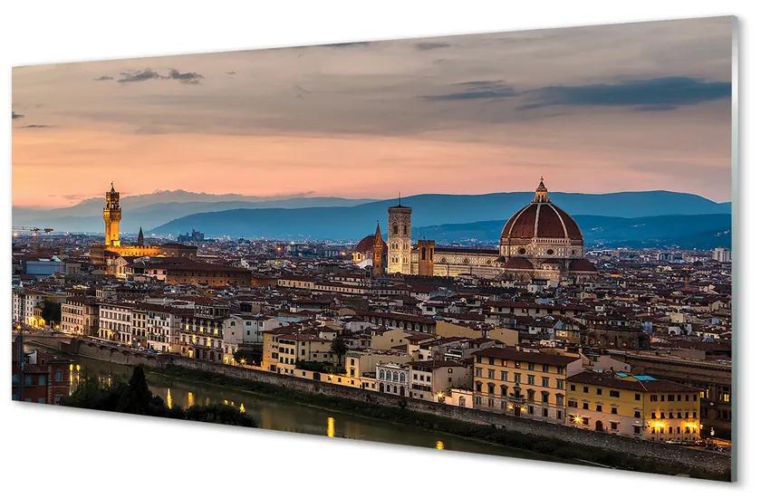 akrylový obraz Italy Panorama katedrála hory 125x50 cm
