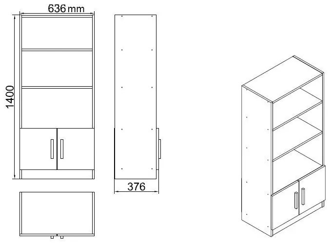 Kancelářský nábytek set, barva ořech a antracit