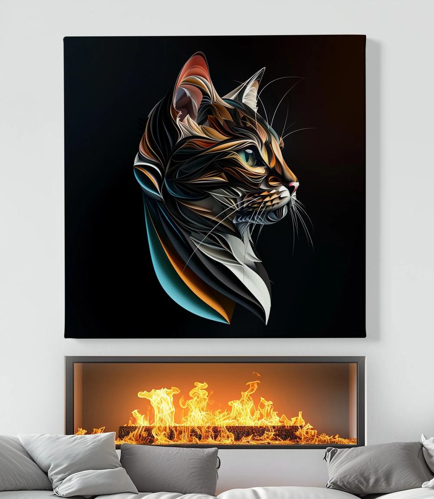 Obraz na plátně - Kočka Papírová skládanka FeelHappy.cz Velikost obrazu: 100 x 100 cm