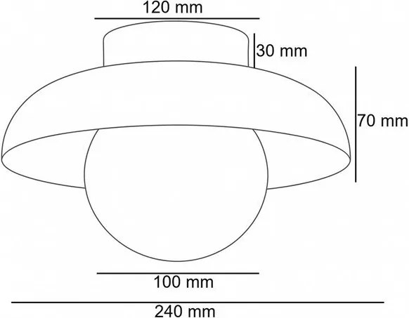 Hnědé stropní svítidlo se skleněným stínidlem ø 24 cm Elsa – Opviq lights
