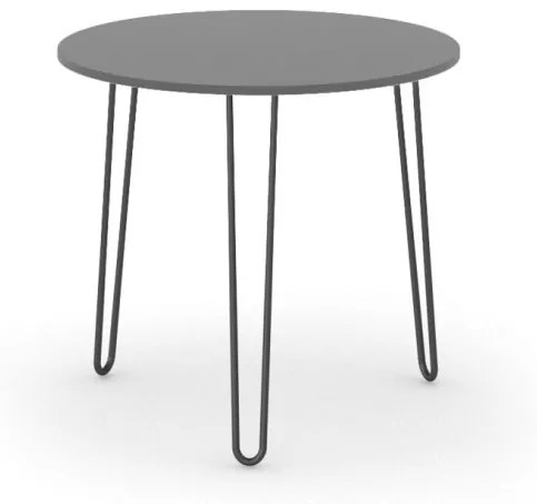 Kulatý jídelní stůl SPIDER, průměr 800 mm, černá podnož, deska grafitová