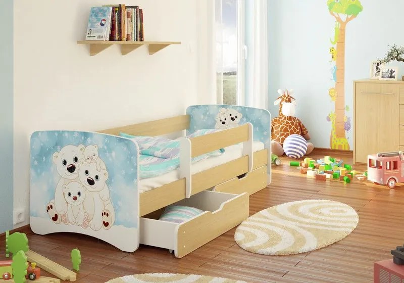 MAXMAX Dětská postel LEDNÍ MEDVÍDCI funny 160x80 cm - bez šuplíku