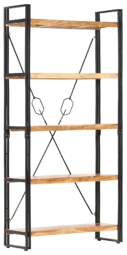 Knihovna s 5 policemi 90x30x180 cm masivní akáciové dřevo 286587