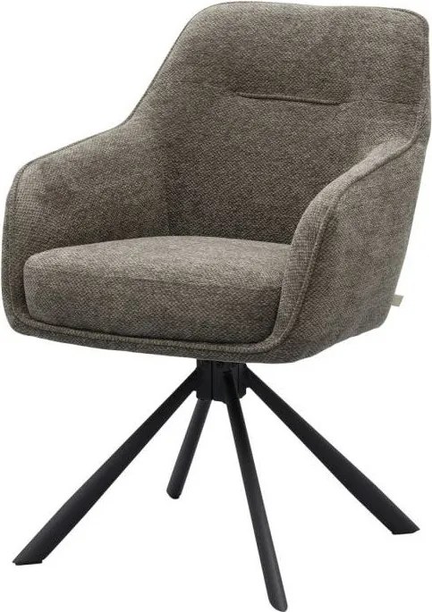 Tmavě šedé čalouněné jídelní křeslo s područkami Avola – Unique Furniture