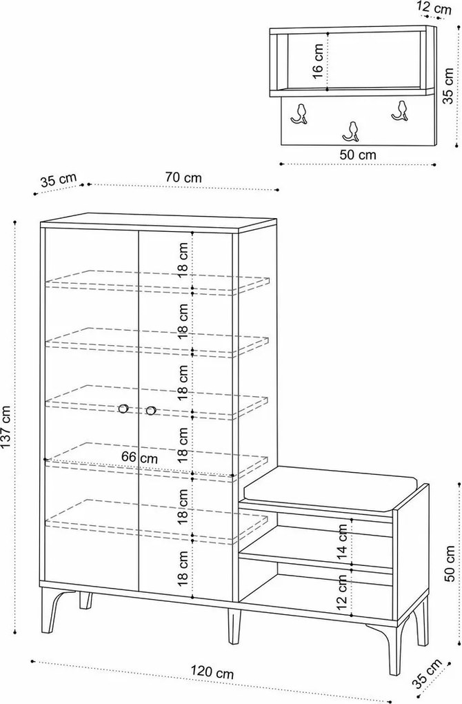 Předsíňová sestava Jess Oak