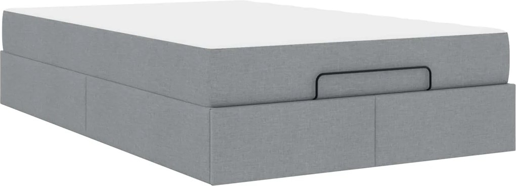 Rám postele s matrací 2 ks Světle šedá textil 3399480