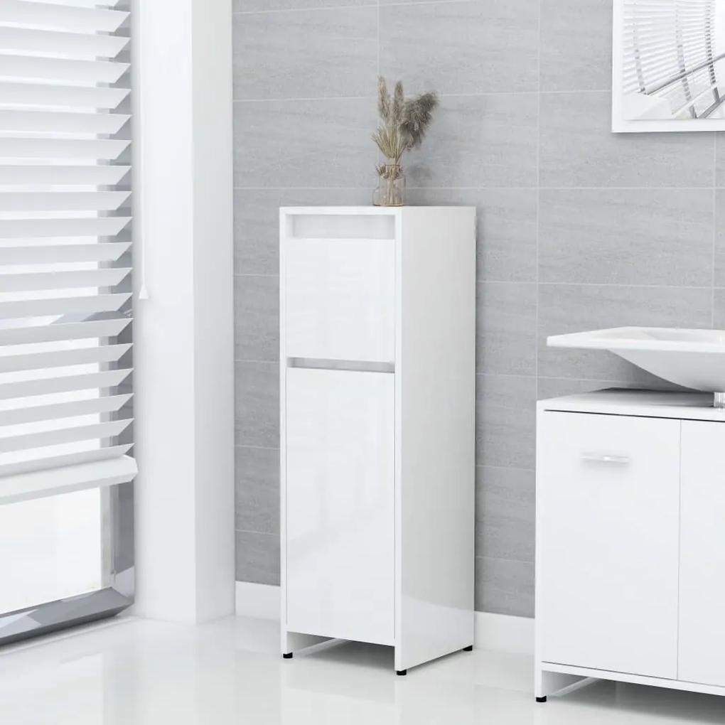 vidaXL Koupelnová skříňka 30 x 30 x 95 cm dřevotříska [802667] Barva: bílá s vysokým leskem