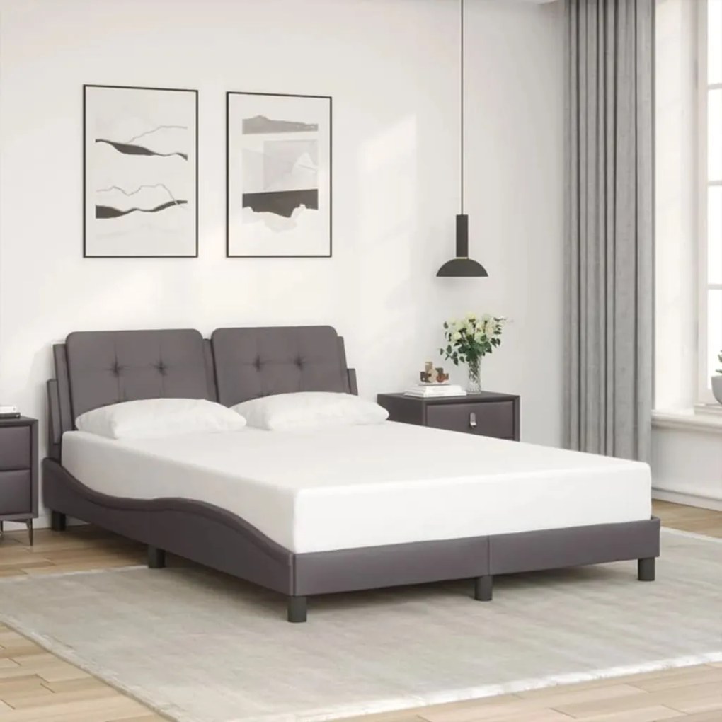 Rám postele s LED bez matrace Zadar šedý 140 x 190 cm 3214106