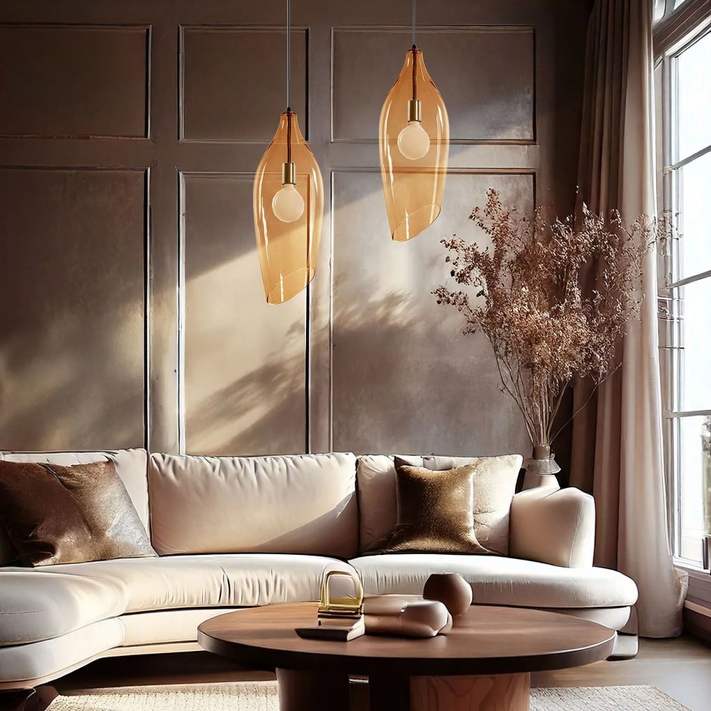 Toolight - Moderní skleněná stropní lampa E27 60W APP892-1CP, černá-zlatá, OSW-05693