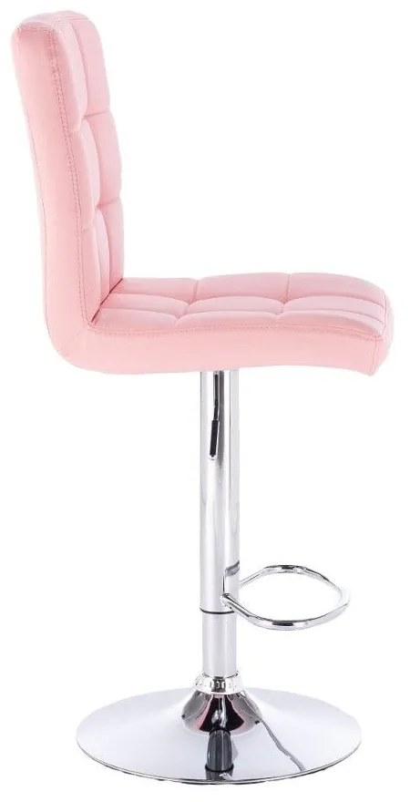 LuxuryForm DESIGN Barová židle TOLEDO na stříbrné kulaté podstavě - růžová
