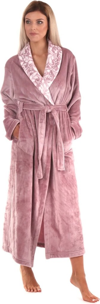 Flora Mauve Mist - Dámský Župan s Límcem - 25 56 4353 - XL