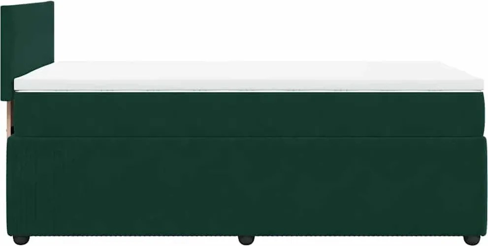 Box spring postel s matrací tmavě zelená 90x190 cm samet 3289911