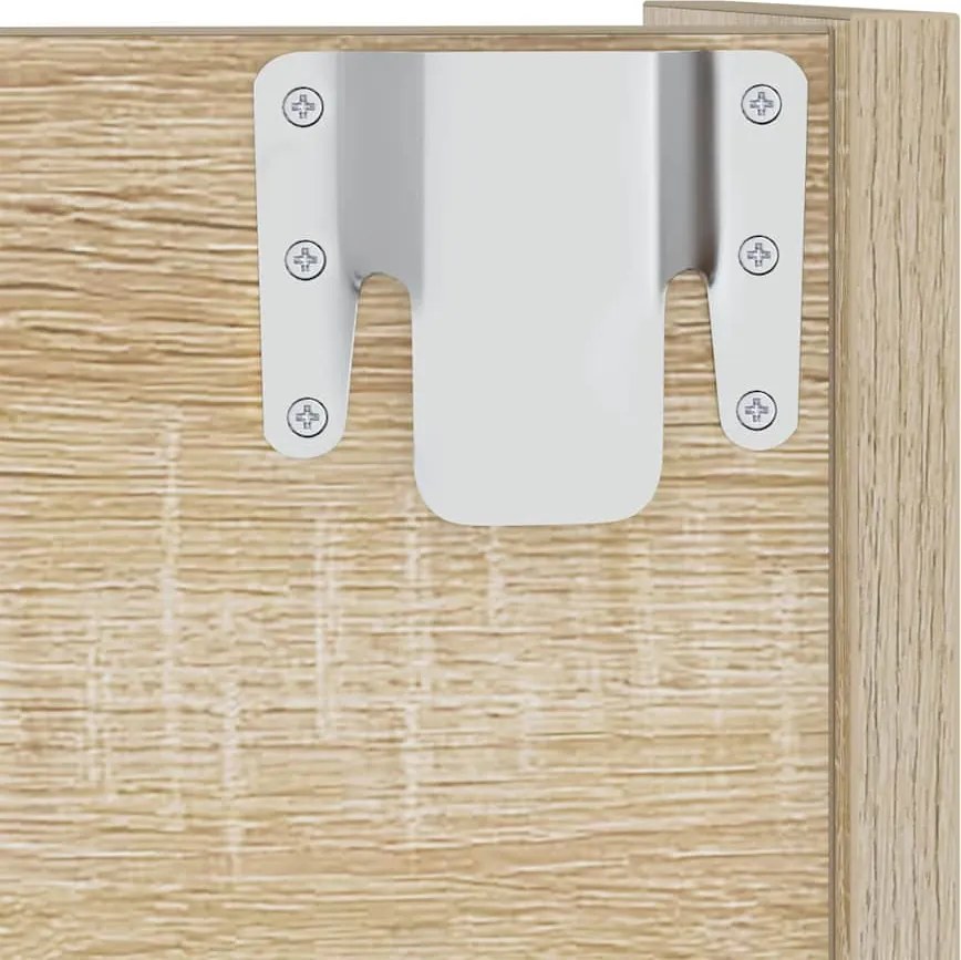 botník, závěsný, 3 patra, kompozitní dřevo, 90x80x18 cm, dub sonoma, Dekorino BB20260033