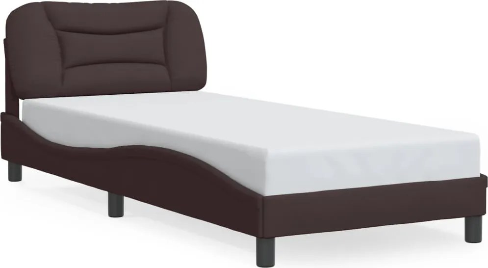Rám postele s LED bez matrace Hvar Tmavě hnědá 90x200 cm Látka 3213679