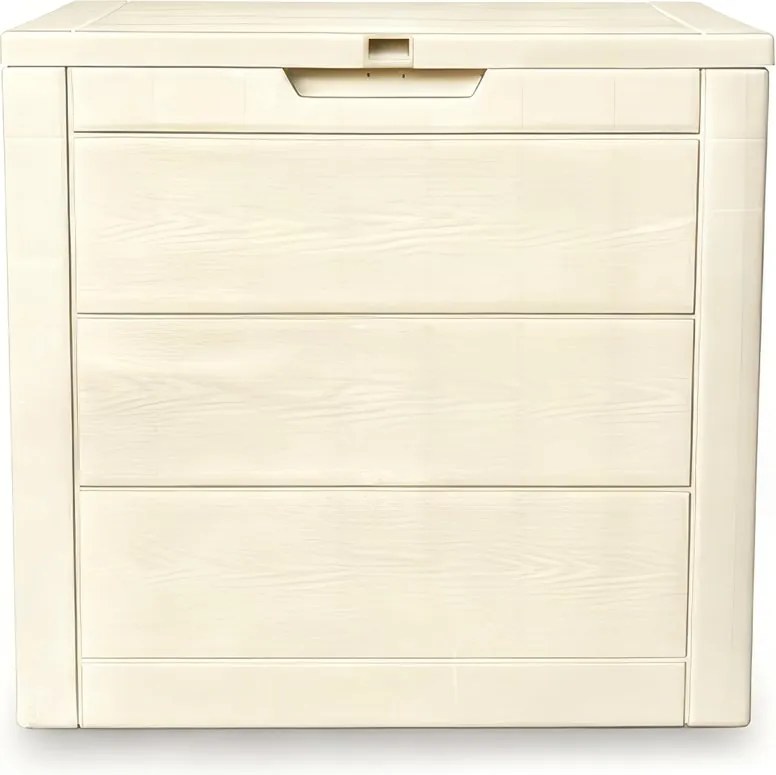 Zahradní úložný box LETA — 56x43x53 cm, plast, béžová