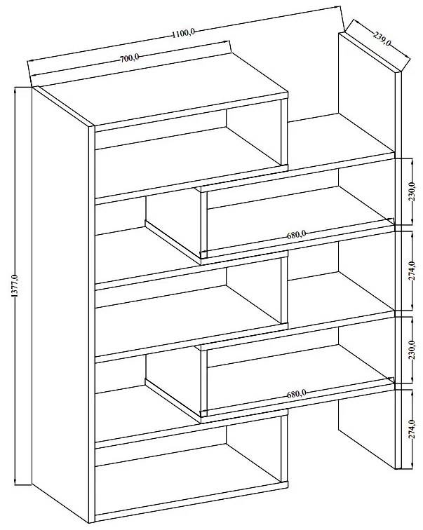 Casarredo Rozkládací regál MOVE I artisan