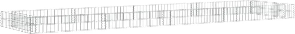 Gabionový vyvýšený záhon pozinkovaná ocel 400 x 100 x 20 cm 151314