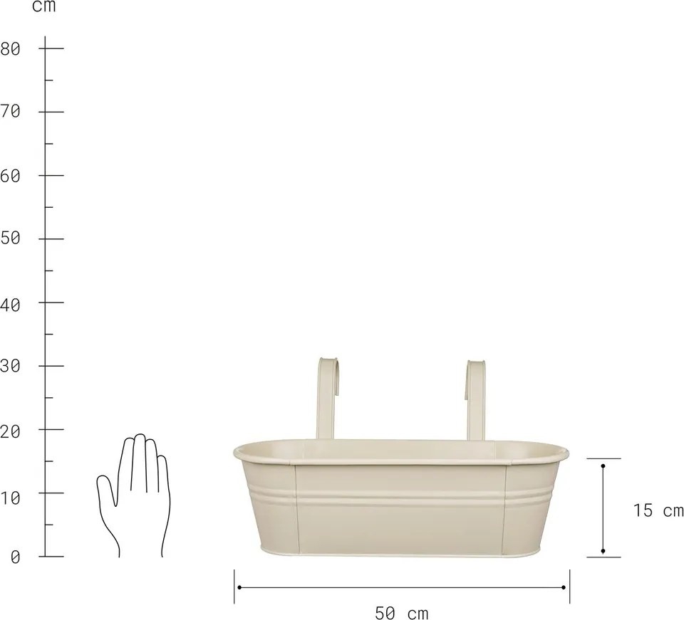 Butlers ZINC Truhlík k zavěšení 50 cm - béžová