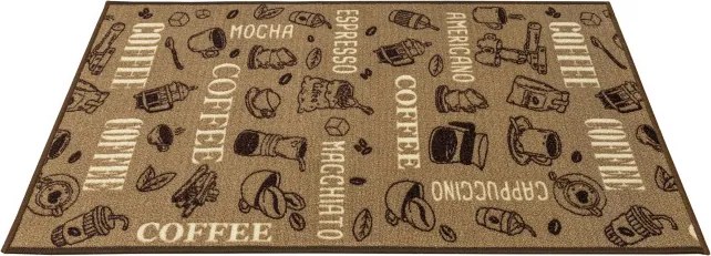 Protiskluzový koberec / běhoun Coffee 04 hnědý / béžový