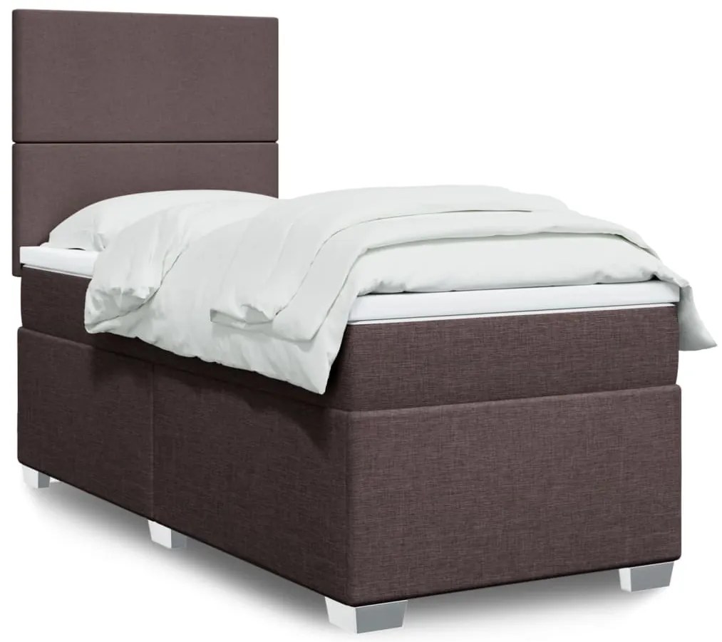Box spring postel s matrací tmavě hnědá 100 x 200 cm textil 3292695