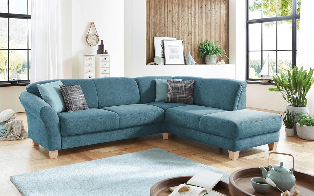 XXXLutz ROHOVÁ SEDAČKA, textil, petrolej Sit & More - Sedací soupravy - 000144005313