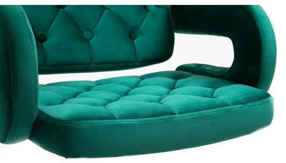 LuxuryForm DESIGN Židle ADRIA VELUR na černé kulaté podstavě - zelená