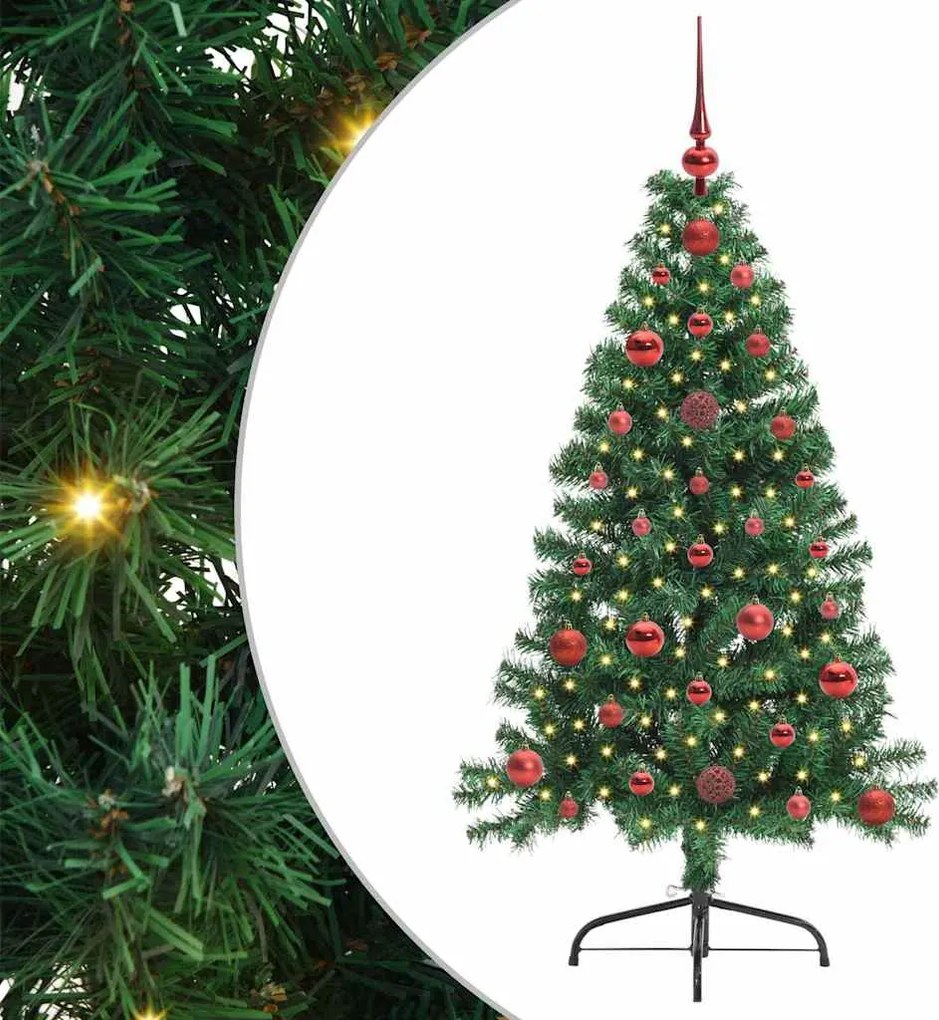 Umělý osvětlený vánoční stromeček Zelená 120 cm PVC 3396989