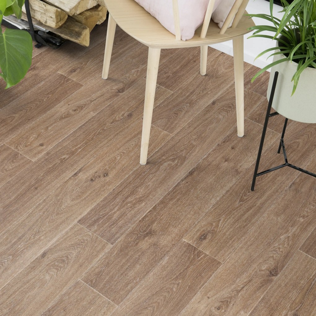 Gerflor, PVC podlaha - lino Flexar Nerok 0476 Noma Miel, na míru, šíře 2m,4m, hnědá, bez podkladu, chodba / předsíň