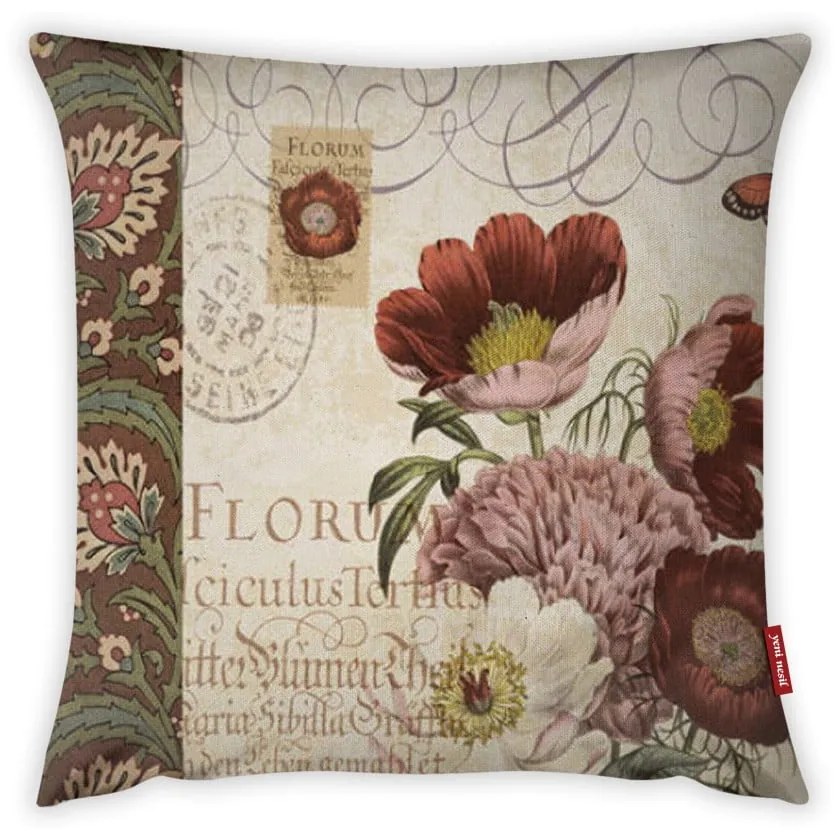 Povlak na polštář Vitaus Maseto Flowers Rusto Dos, 43 x 43 cm