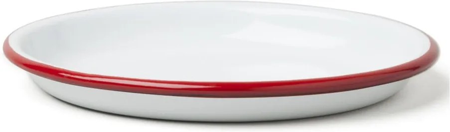 Velký servírovací smaltovaný talíř s červeným okrajem Falcon Enamelware, ø 14 cm