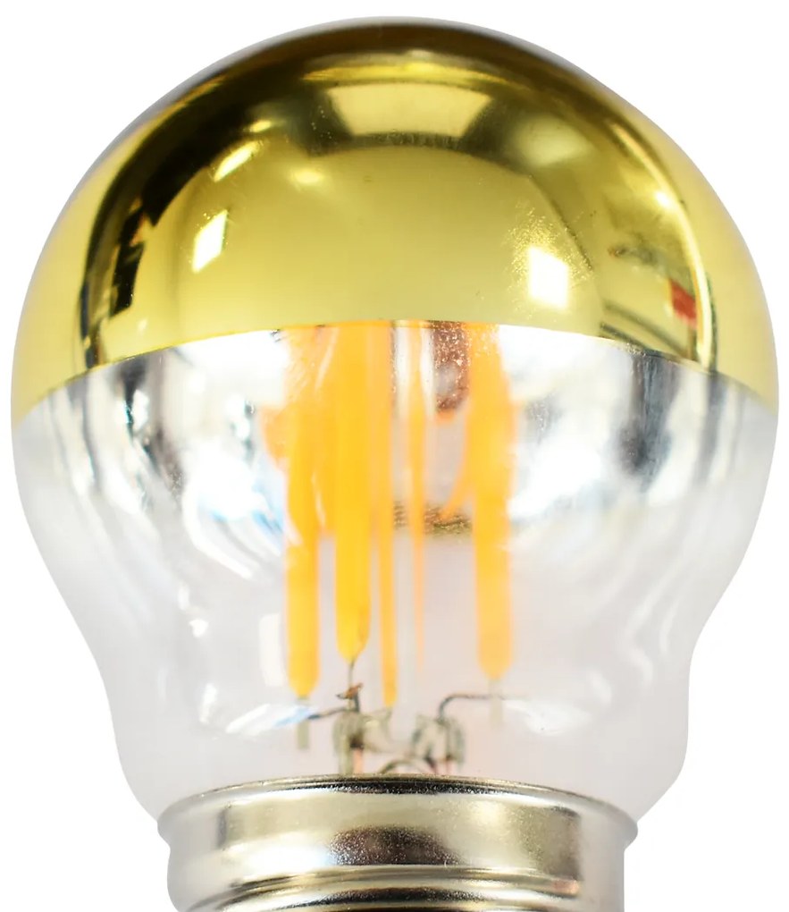 Dekorační LED žárovka se zrcadlovým vrchlíkem E27 teplá 2700k 4w 430 lm zlatá